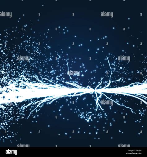 Electricity Lighting Effects Array With Dynamic Particles 3d Futuristic Technology Style