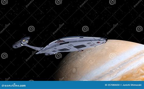 3d Rendering Of A Spaceship And The Planet Stock Illustration Illustration Of Outer Earth