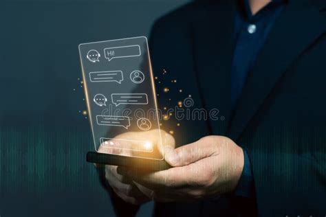 Businessman Using Smartphone Ai Chatbot Infographics Ai Chatbot