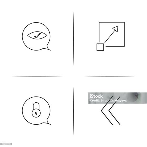 Interface Simple Linear Icon Setsimple Outline Icons Stock Illustration Download Image Now