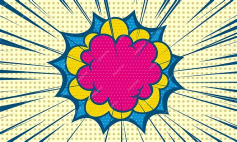 폭발 만화 빈 배경 디자인 프리미엄 벡터