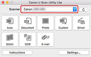 Canon Manuals IJ Scan Utility Lite Scanner Button Settings MacOS