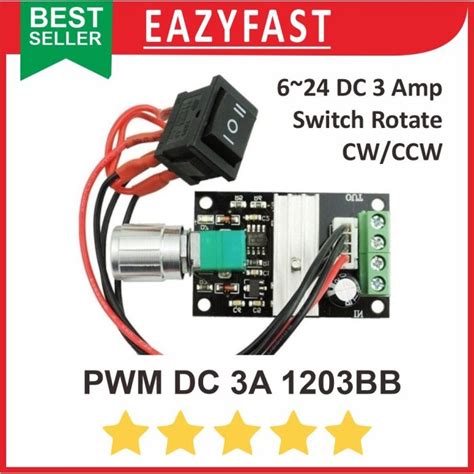 Jual PWM DC 3A 1203BB Fwd Reverse CW CCW Motor Speed Controller Dimmer LED Shopee Indonesia