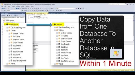 how to export the table from one database to another database using