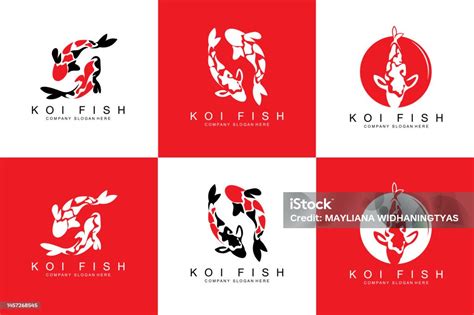 잉어 물고기 로고 디자인 장식 물고기 벡터 수족관 장식 일러스트 레이 션 브랜드 제품 강에 대한 스톡 벡터 아트 및 기타 이미지 강 금붕어 낚시 Istock