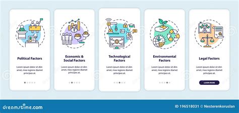 Pestel Analysis Onboarding Mobile App Page Screen With Concepts Stock Vector Illustration Of