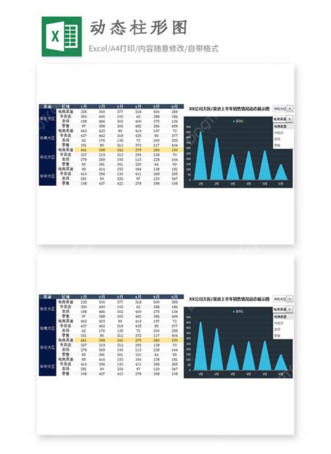 Simple Dynamic Column Chart Excel Table Template Download On Pngtree
