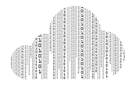 Background Of Binary Code In The Form Of A Cloud Digital Binary Data With Streaming Digital