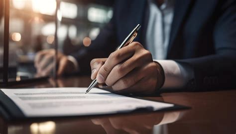 Pessoa Assinando Um Contrato Assinando Um Documento Assinando Um
