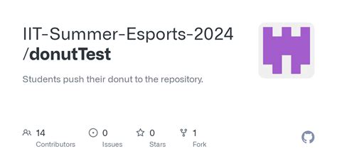 Github Iit Summer Esports Donuttest Students Push Their Donut To The Repository