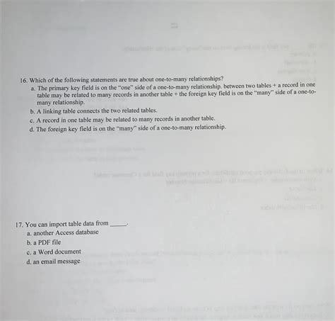 Solved 13 The Key Field Is The Linking Field On The Many