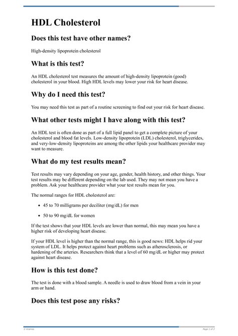 Text HDL Cholesterol HealthClips Online