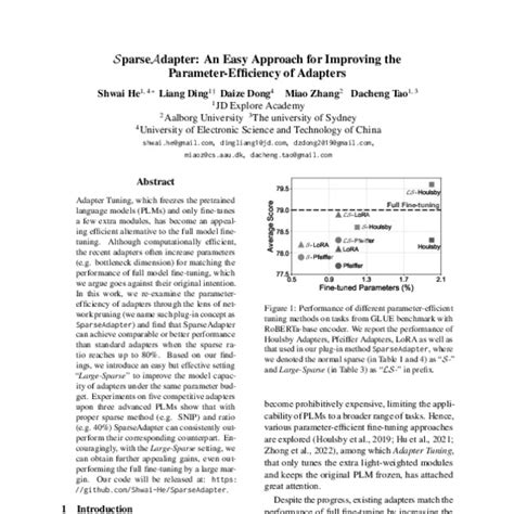 Sparseadapter An Easy Approach For Improving The Parameter Efficiency