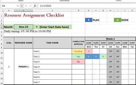 Recourses Assignment Tasks Checklist Daily Tracking Eloquens