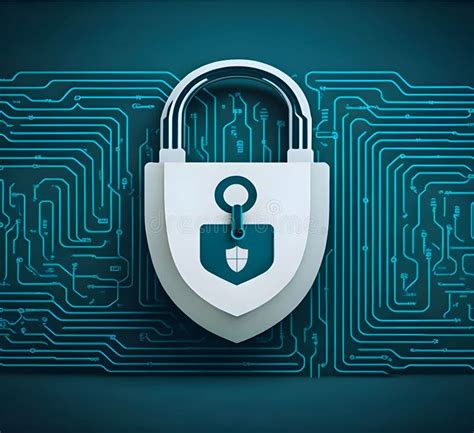 Ai Generated Illustration Of A Padlock On A Circuit Board The Concept Of Cyber Security Stock