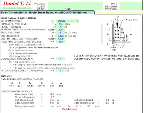 Steel Beam Design Excel Spreadsheet Needdaily Net