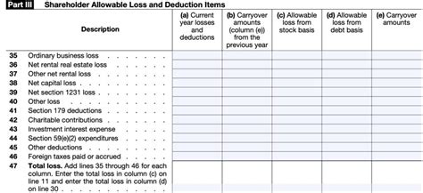 IRS Form 7203 Instructions S Corporation Stock Debt Basis