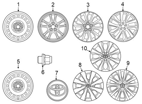 Diagram Wheels Wheel Covers And Trim For Your Toyota Corolla