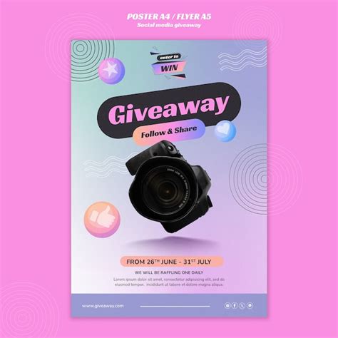 소셜 미디어 경품 템플릿 디자인 무료 Psd 파일