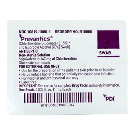 Prevantics Prep Pad Peel Pouch Chlorhexadine 3 15 Alcohol 70 3 1 8x 1 1 8 100 Box Mcguff