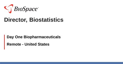 Director Biostatistics Job With Day One Biopharmaceuticals 2972535