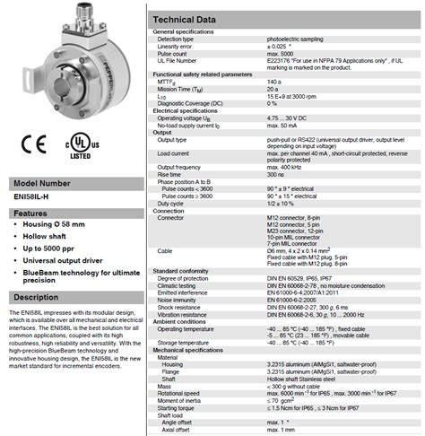 Pepperl Fuchs倍加福编码器eni58il H15ba5 2500ud1 Rc1 Rotary Encoder