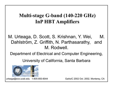 Multi Stage G Band 140 220 Ghz Inp Hbt Amplifiers