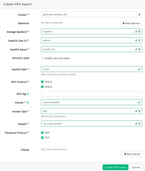 ses 7 administration and operations guide manage nfs ganesha