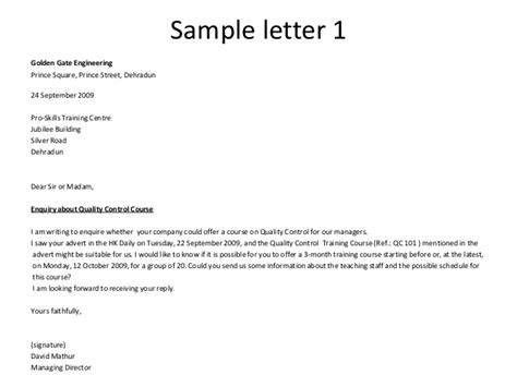 Letter Of Inquiry Template Amulette
