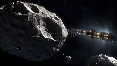 Asteroid Mining In Open Space Neural Network Generated Image Stock Illustration Illustration