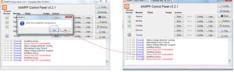 Windows 7 Cant Install Tomcat With Xampp Control Panel Stack Overflow
