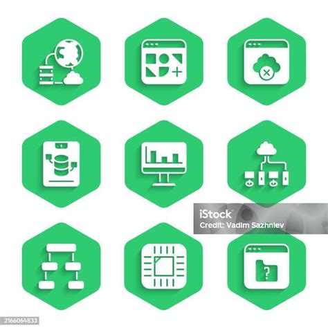 Set Monitor With Graph Chart Processor Cpu File Missing Computer Network Hierarchy Organogram
