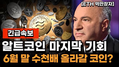 알트코인 이더리움 억만장자가 직접 추천한 알트코인 6월말 최소 수천올라갈 것으로 분석된다 Youtube
