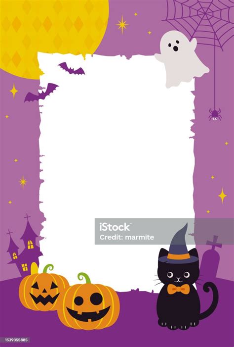 배너 카드 전단지 소셜 미디어 월페이퍼 등을 위한 할로윈 아이콘 세트가 있는 벡터 배경입니다 벡터에 대한 스톡 벡터 아트 및