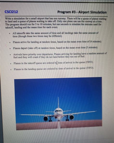 solved csci212 program 3 airport simulation write a