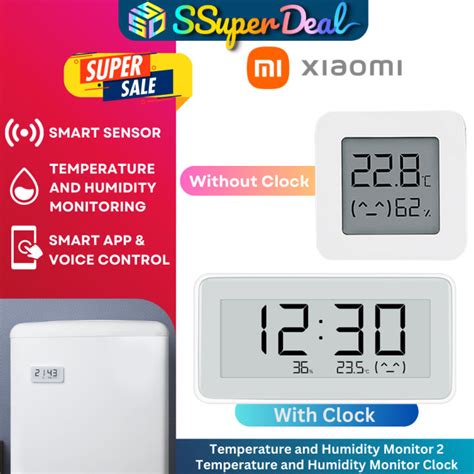 Mi Temperature And Humidity Monitor 2 Xiaomi Temperature And Humidity Monitor Clock Lazada