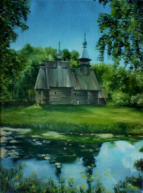 Авторские галереи - Лапшина Алина / Церковь на пруду / Живопись [Пейзаж]
