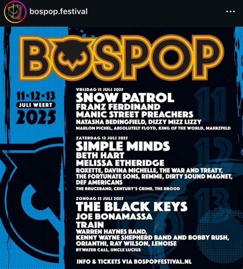 Bospop Weert 11 12 13 Juli 2025 I Bluestown Music