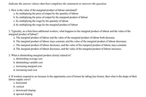 Solved Indicate The Answer Choice That Best Completes The