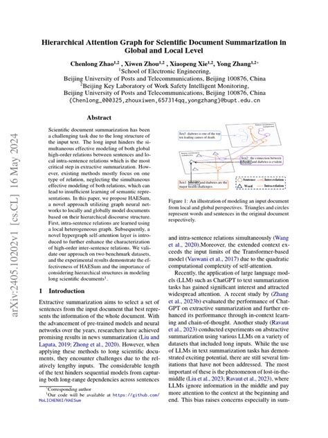 Hierarchical Attention Graph For Scientific Document Summarization In