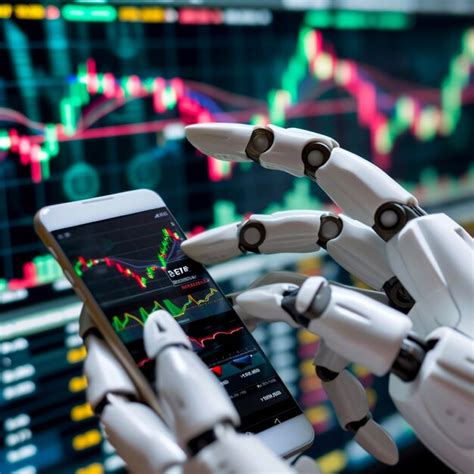Premium Photo Robot Trader Ai For Automation Trading On Stock Market Hand Robot Point At