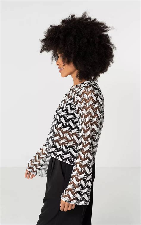 Zigzag See Through Top Black White Guts And Gusto