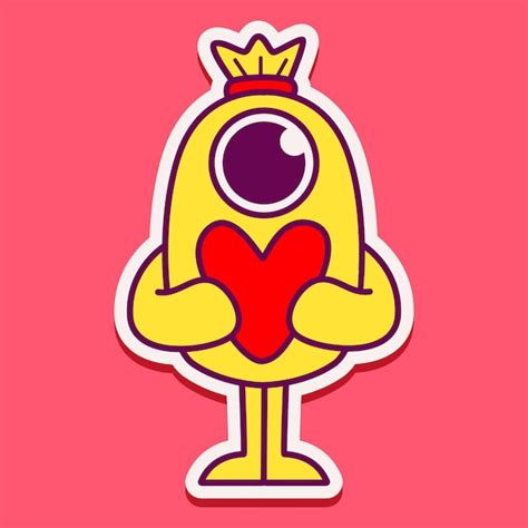 귀여운 몬스터 캐릭터 프리미엄 벡터