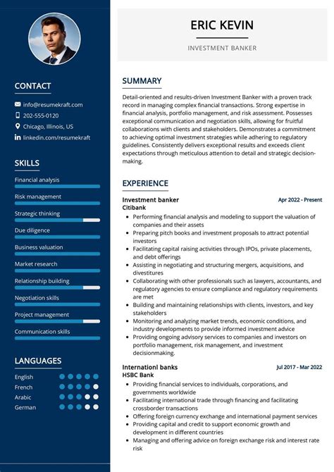 Investment Banker Resume Sample In 2025 Resumekraft