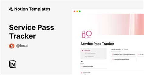 Service Pass Tracker Notion Template