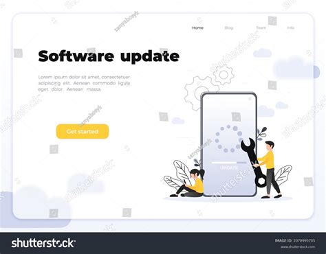 System Updates People Updating Operation Computing Stock Vector