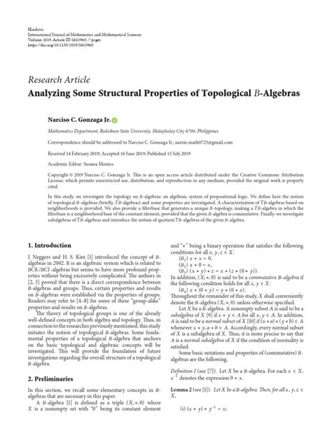 Analyzing Some Structural Properties Of Topologica Pdf Continuous Function Functions And