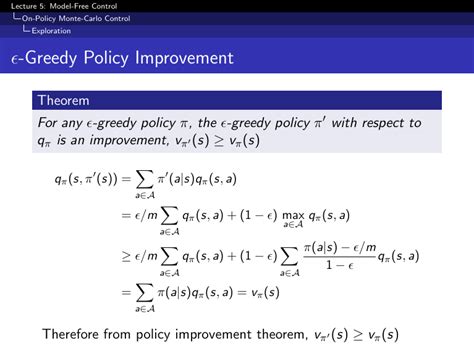 Reinforcement Learning Epsilon Greedy Policy Improvement Cross