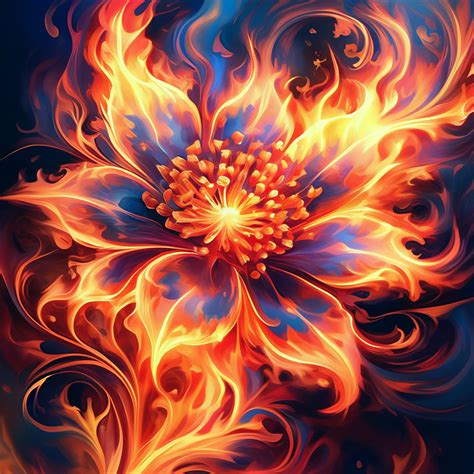 Fire Flower Art Deco — Image Created In Shedevrum