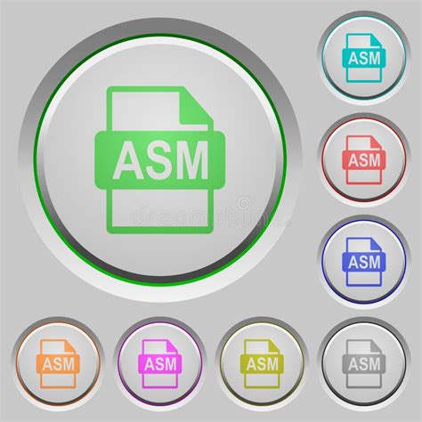 Asm File Format Push Buttons Stock Vector Illustration Of Source